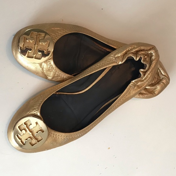 Tory Burch | Shoes | Tory Burch Gold Flats | Poshmark